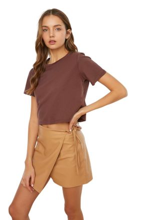 Trendyol Damen Seasonal Fashion Hemd, Brown, XS EU