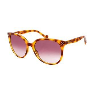 Liu Jo Oval geformte Acetat-Sonnenbrille mit Metallnieten - - Accessories - Damen - Braun - ONE SIZE