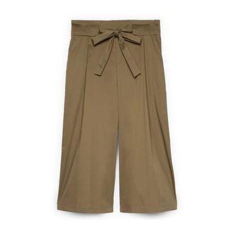 Fiorella Rubino Jupe-culotte en popeline de coton - Femme - Pantalons - Vert - Taille: 42 FR