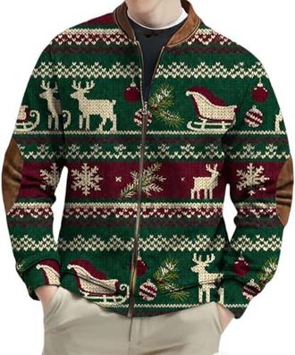 Generic Pull à col rond pour homme - Manches longues - Fermeture éclair - Sweat à capuche décontracté - Pour le sport - Manches longues, Vert, XXL