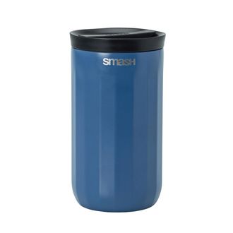 smash Twist & Lock Lineare Reise-Kaffeetasse aus Edelstahl, 350 ml, Blau