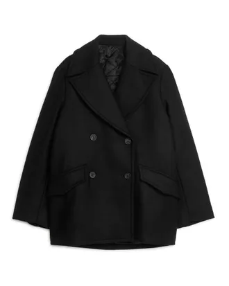 Arket Cabanjacke Aus Wolle -Schwarz