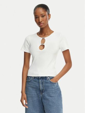 HUGO BOSS T-Shirt Diheart 50562071 Wei&szlig; Slim Fit