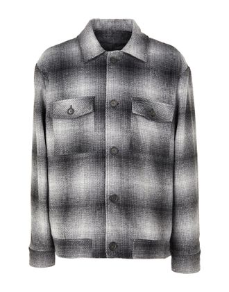 8 by YOOX CHECKED DOUBLE POCKETS OVERSHIRT