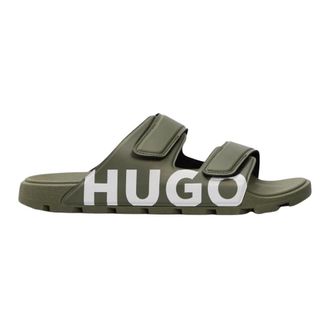 HUGO BOSS Homme, Chaussures, Vert, Taille: 45 EU Sandales Vertes à Double Bride