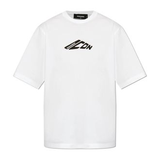 Dsquared2 Bedrucktes T-Shirt - - Tops - Damen - Wei&szlig; - S