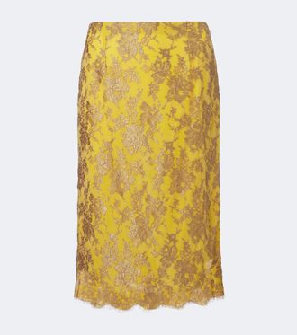 Saint Laurent Jupe crayon en dentelle