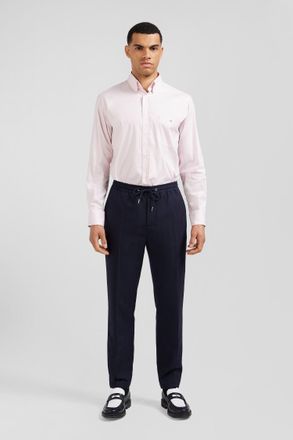 Eden Park Chemise En Popeline De Coton Rose &Agrave; Rayures B&acirc;ton Coupe Regular
