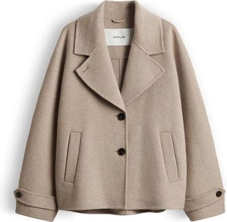 OPUS Wolljacke aus doppellagige Wollqualit&auml;t Loose Fit Riegel an der Manschette