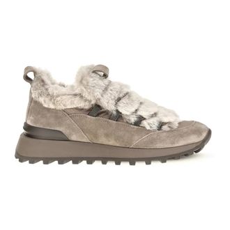 Brunello Cucinelli Baskets Monili en Shearling - Femme - Chaussures - Beige - Taille: 41 EU