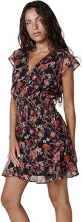 Kor&ouml;shi Robe courte semi-transparente avec doublure &eacute;lastique et imprim&eacute; floral multicolore pour femme Multicolore, multicolore, X-Large