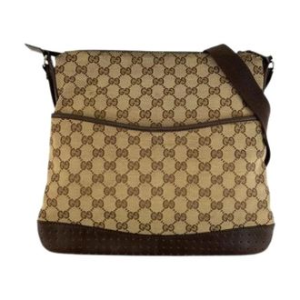 Gucci Sac bandouli&egrave;re en toile GG en cuir Pre-owned - Femme - Pre-owned - Beige - Taille: ONE Size