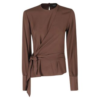 Federica Tosi Blouse asym&eacute;trique - Femme - Blouses et Chemises - Brun - Taille: 40 FR
