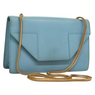 Saint Laurent Pre-owned Cuir sacs-ports-paule - Femme - Pre-owned - Bleu - Taille: ONE Size