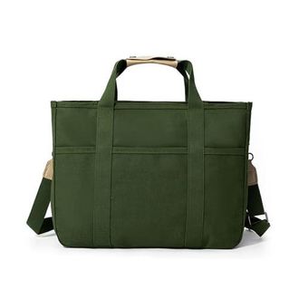 Generic Sac fourre-tout en toile avec compartiments, sac &agrave; bandouli&egrave;re quotidien pour femme (vert fonc&eacute; S) (K)