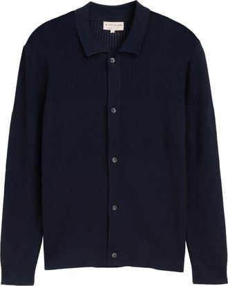 Tom Tailor Herren 1048003 Strickjacke mit Knopfleiste, 10668-Sky Captain Blue, XL