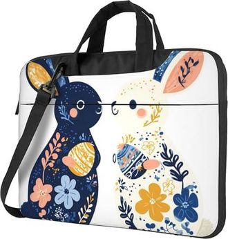 Generic Housse de protection pour ordinateur portable de 15,6, motif lapin ethnique avec bandouli&egrave;re, housse de protection antichoc pour homme et femme, multi