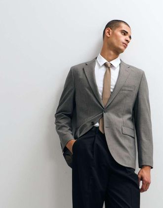 Mango Milan blazer de costume coupe slim, ensemble 2 pi&egrave;ces &agrave; carreaux marron