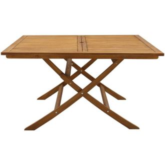 Miliboo Miliboo - Table de jardin pliante carr&eacute;e en bois massif L140 cm santiago