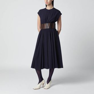 Alaia Purple midi dress with belt