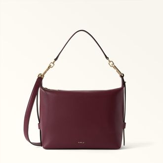 Furla Tonie Schultertasche M Red Apple Rot Weiches Strukturiertes Ares Leder Damen