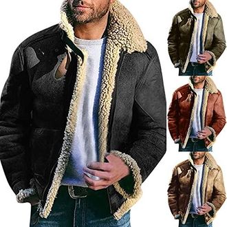Generic Vestes dhiver pour homme - Veste polaire décontractée pour homme - Veste thermique dextérieur - Fermeture éclair intégrale - Coupe-vent - Manches long