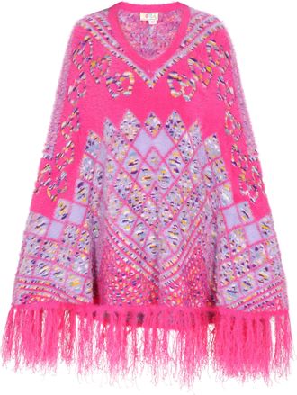 Izia Poncho Frauen rosa mehrfarbig