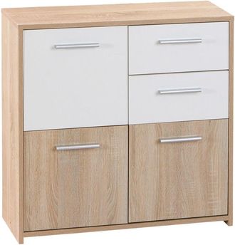 Altobuy Altobuy - list - Meuble de Rangement 3 Portes 2 Tiroirs Aspect Bois