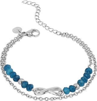 Tom Tailor Tom Tailor Armband f&uuml;r Damen, Edelstahl, mit Glas, 16+4 cm, blau, Infinity, Geschenkidee, Armschmuck, Damenschmuck, 2100643