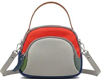 Zerimar Sac bandouli&egrave;re en cuir v&eacute;ritable, couleur gris, con&ccedil;u pour les femmes recherchant confort et style, dimensions 18 x 8 x 16 cm