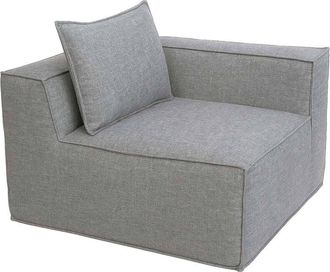 Hhg Eckteil/Zubehör für Sofa HHG 396, Loungesessel Polstersessel Armlehne, Stoff/Textil (300g/m²) 63x97x97cm hellgrau