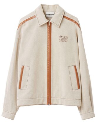 Miu Miu Jacke aus Canvas - Nude