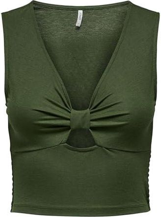 Only ONLJANY S/L Twist Top JRS Débardeur, Grün, XL Femme