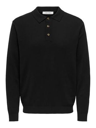 Only & Sons Onsloui Reg 12 Ls Mel Polo Knit, Noir, M