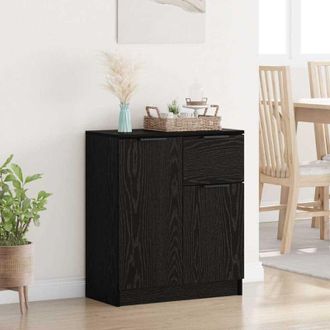 vidaXL Buffet avec tiroir Ch&ecirc;ne noir 60 x 30 x 70 cm Bois ding&eacute;nierie vidaXL