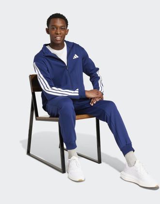 adidas adidas Performance - Sportswear - Surv&ecirc;tement classique en polaire &agrave; 3 bandes - Bleu fonc&eacute;