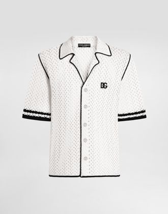 Dolce & Gabbana Hemd In Häkeloptik - Mann Strickwaren Schwarz Xs