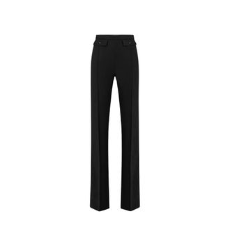 Elisabetta Franchi Femme, Pantalons, Noir, Taille: 36 FR Pantalon Palazzo en cr&ecirc;pe l&eacute;ger