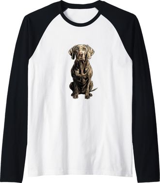 Whyitsme Design Weimaraner Hund Illustration Raglan