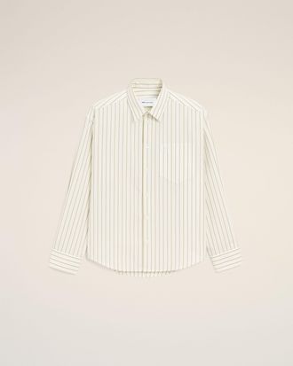 Ami Chemise Boxy Blanche Ray&eacute;e Ami De Coeur en Coton Blanc - XXL - Unisex