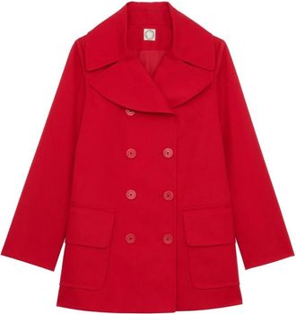 Ines De La Fressange Femme, Manteaux, Rouge, Taille: 34 FR S&eacute;raphine Pea Coat