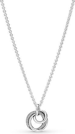 Pandora Moments Familie F&uuml;r Immer Verschlungener Anh&auml;nger Halskette mit Karabiner-Verschluss aus Sterling-Silber, Kompatibel Moments Armb&auml;nder, Gr&ouml;&szlig;e: 60cm