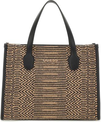 Guess Silvana Two Compartment Tote Natural/Black