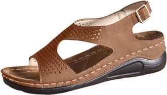 Generic Sandales compensées orthopédiques dété pour femme - Décontractées, confortables, simples, légères - Boucle latérale romaine - Bout ouvert - Pour la ma