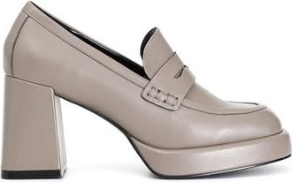 Caf&egrave;noir Mocassin en Cuir pour Femme avec Plateforme, pour Femme, Couleur Gris, Taille 41