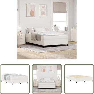 vidaXL Samtbezug - Boxspringbett Creme 140 x 200 cm Cordstoff