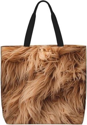 Generic Texture Brune Et Duveteuse Sac Cabas L&eacute;ger Tote Bag Imperm&eacute;able Sac A Main Femme Pour Shopping Travail Gym