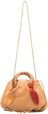 Hereu Femme, Sacs, Brun, Taille: ONE Size Sac &agrave; main en cuir avec foulard