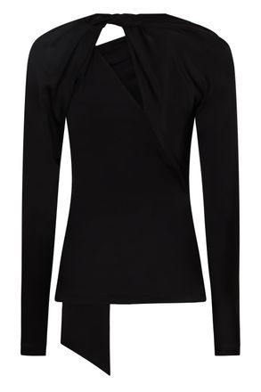 Victoria Beckham Womens Long Sleeve Top Black Polyester Tops