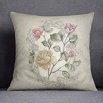 Bonamaison Le Jardin du Lin Kissenh&uuml;llen, Cotton, Mehrfarbig, 45x45